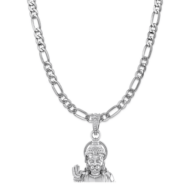 God Hanuman Chain Pendant (Pendant with Figaro Chain- 22 inches) for ...