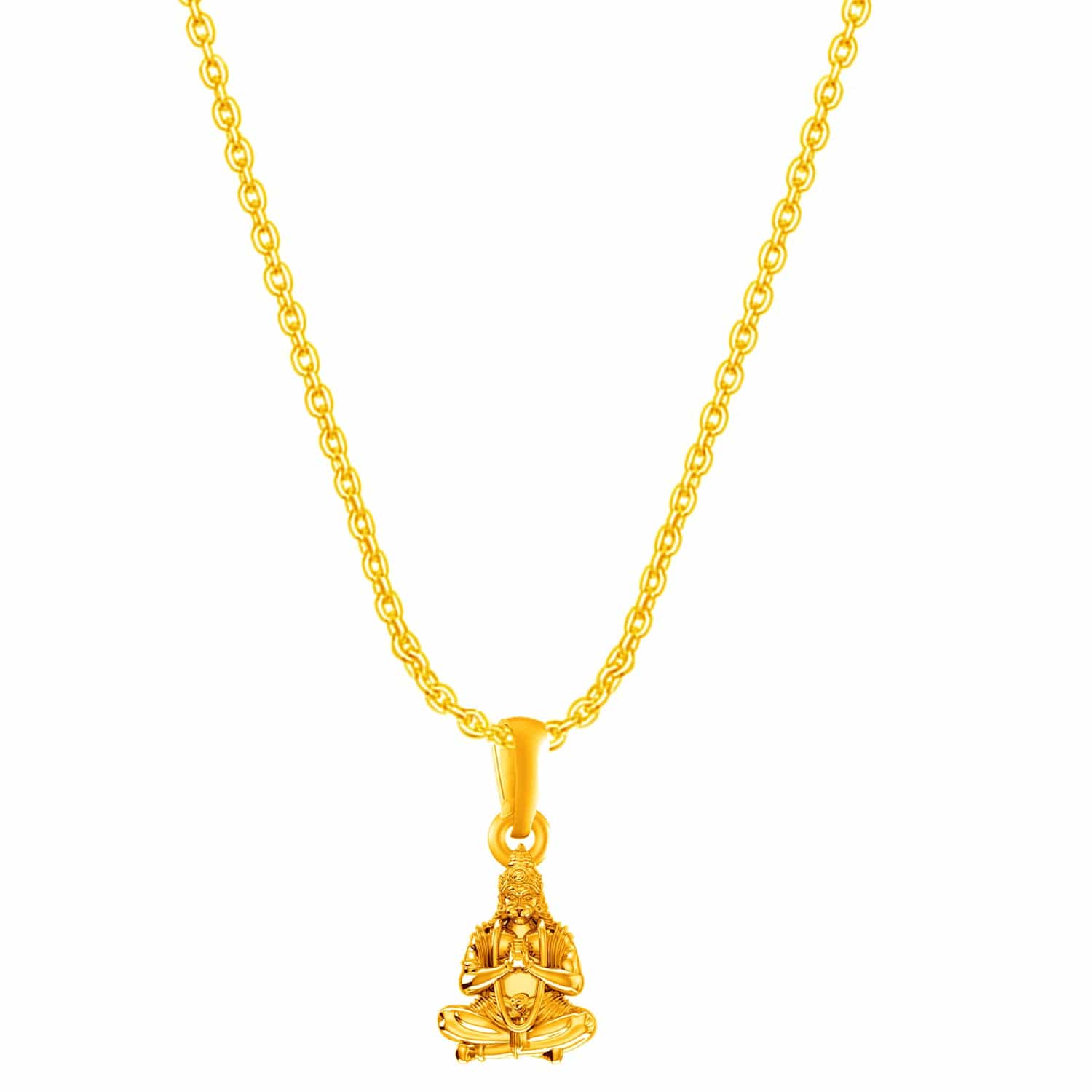22KT Gold Plated 92.5 Pure Silver God Hanuman Pendant With chain ...